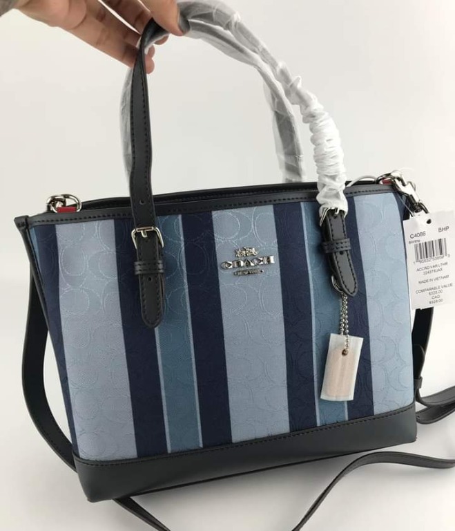 Sale!!!! COACH Small Mollie blue 9 3/4" (L) x 7 1/2" (H) x 4 3/4" (W ...