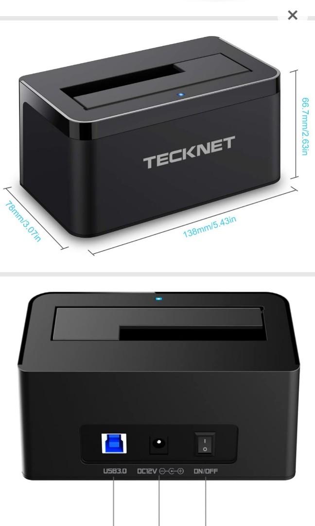 TECKNET USB 3.0 Hard Drives Docking Station for 2.5 Inch & 3.5 Inch ...
