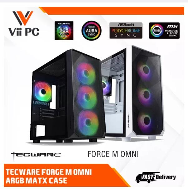 Tecware Forge M Omni ARGB MATX Case-Black/White, Computers & Tech ...