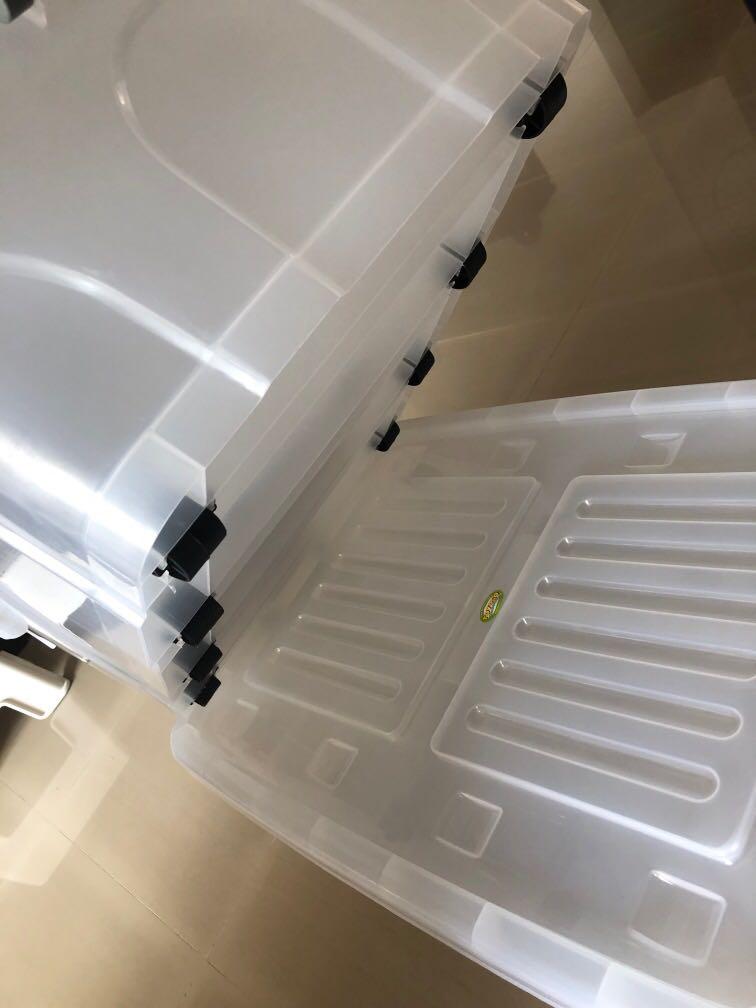 TOYOGO storage box with wheels 9808 80litres, Furniture & Home Living ...