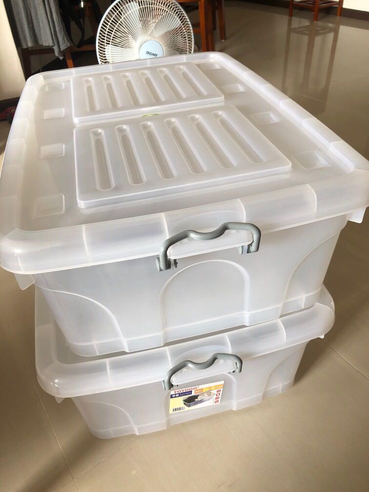 TOYOGO storage box with wheels 9808 80litres, Furniture & Home Living ...