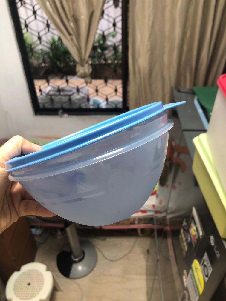 Tupperware Container bowl blue lid, Furniture & Home Living ...