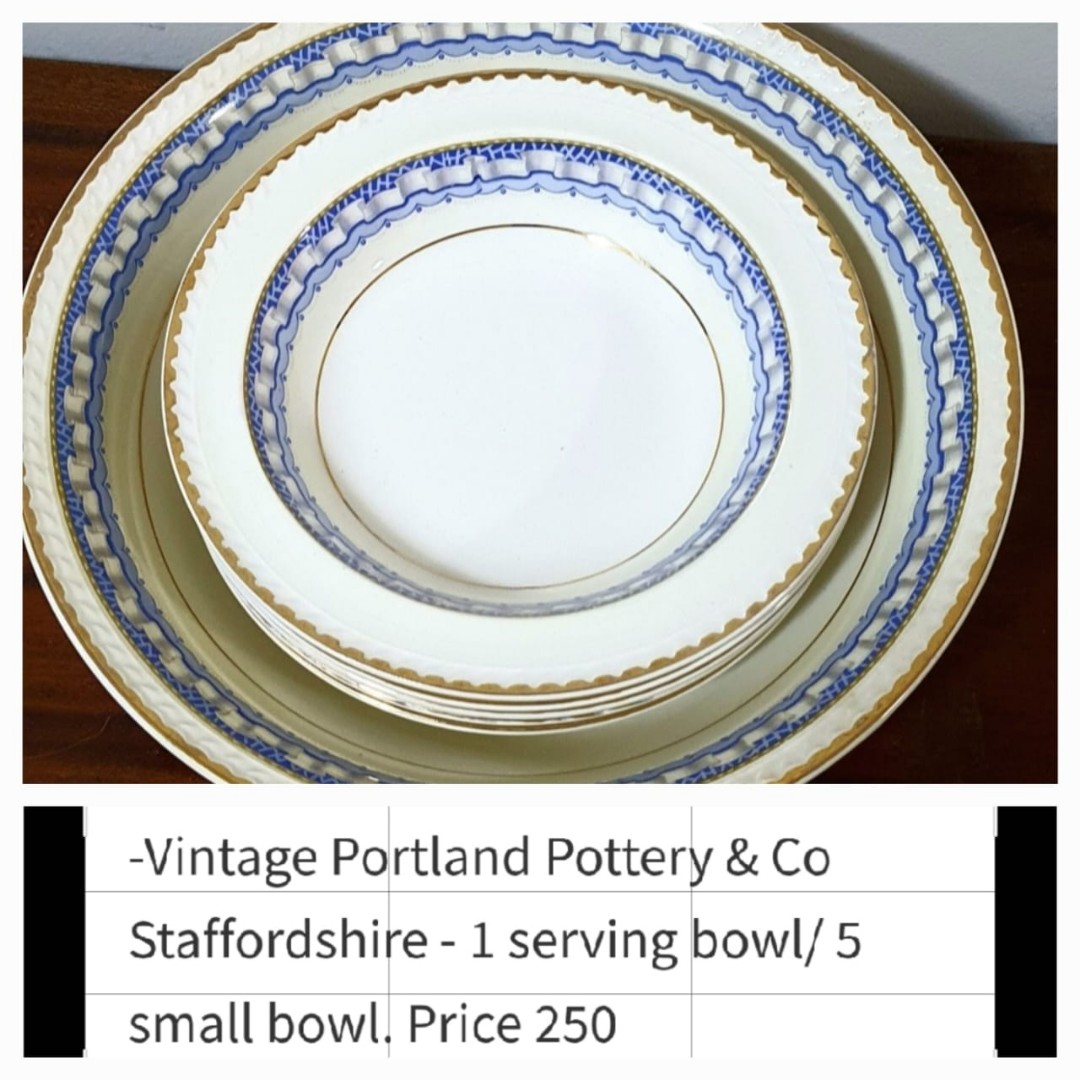 Vintage Portland Pottery and Co Staffordshire Bowl, Furniture & Home ...