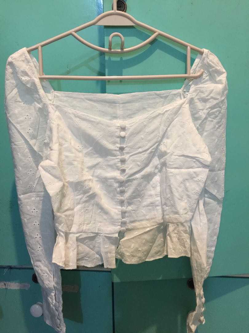 white islet croptop, Women's Fashion, Tops, Blouses on Carousell