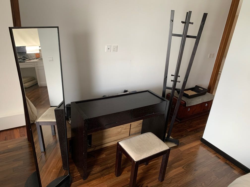 4 Piece Bedroom Set (dressing table, stool, rotating upright mirror and ...