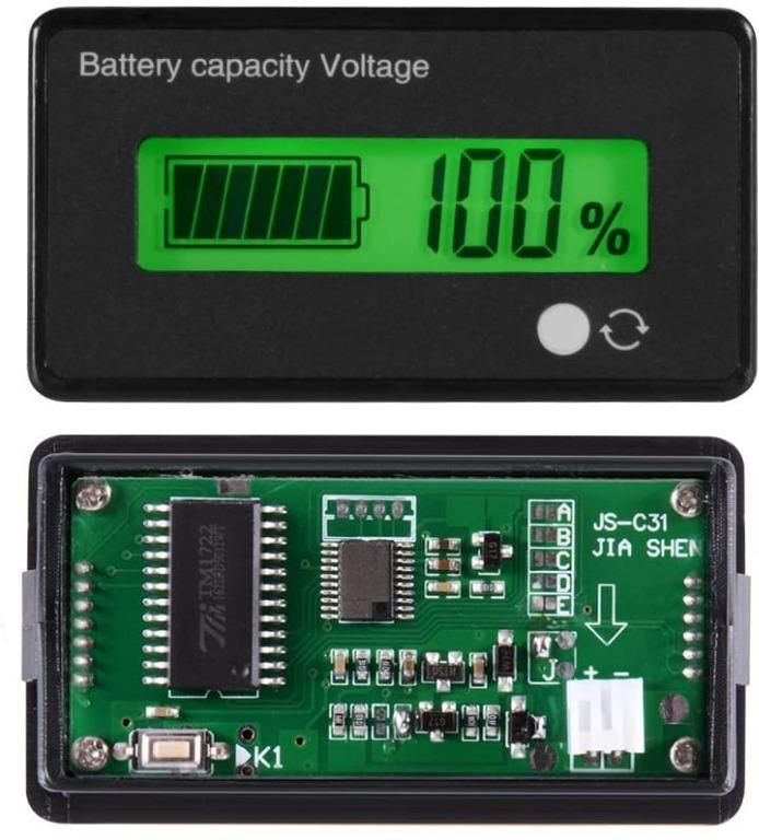 A177 LCD Digital Battery Capacity Monitor,DC 8-63V Lithium Battery ...