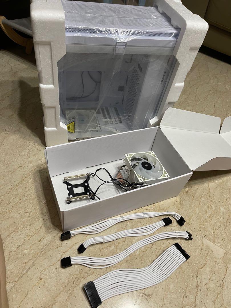 Aftershock white PC case, cooler, fans and wires, Computers & Tech ...