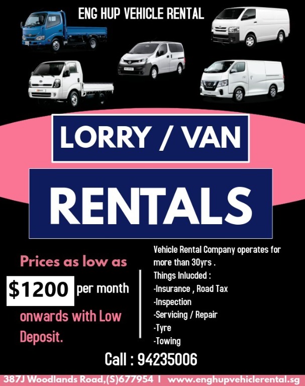 Commercial Van / Lorry Rental, Cars, Car Rental on Carousell