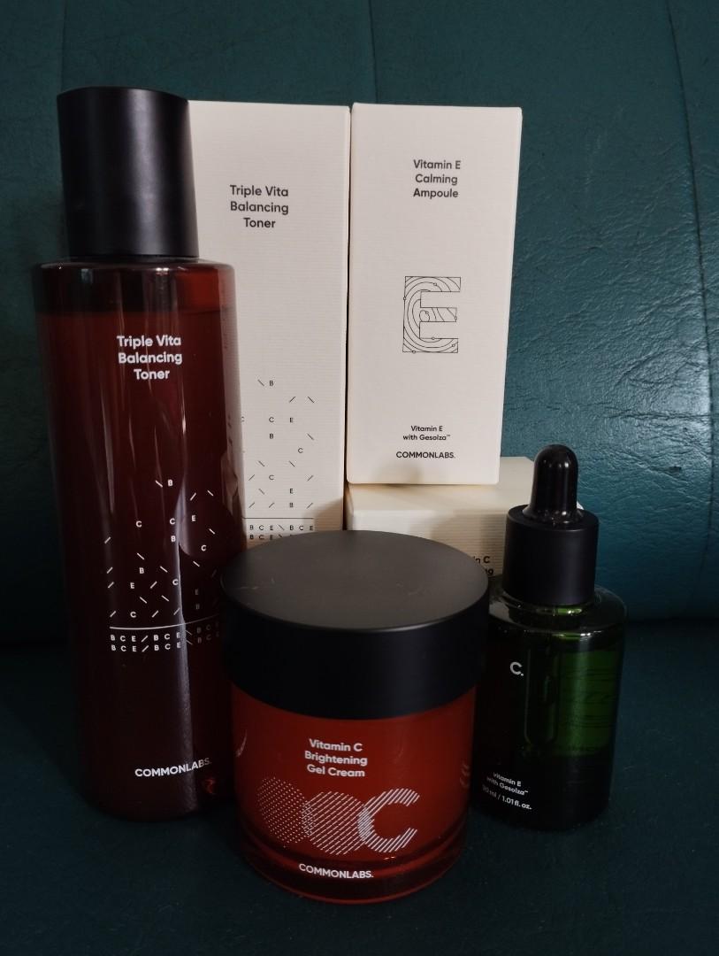 Commonlabs Bundle - Vitamin C Brightening Cream/ Triple Vita Hydrating Toner /Vit E Calming ...