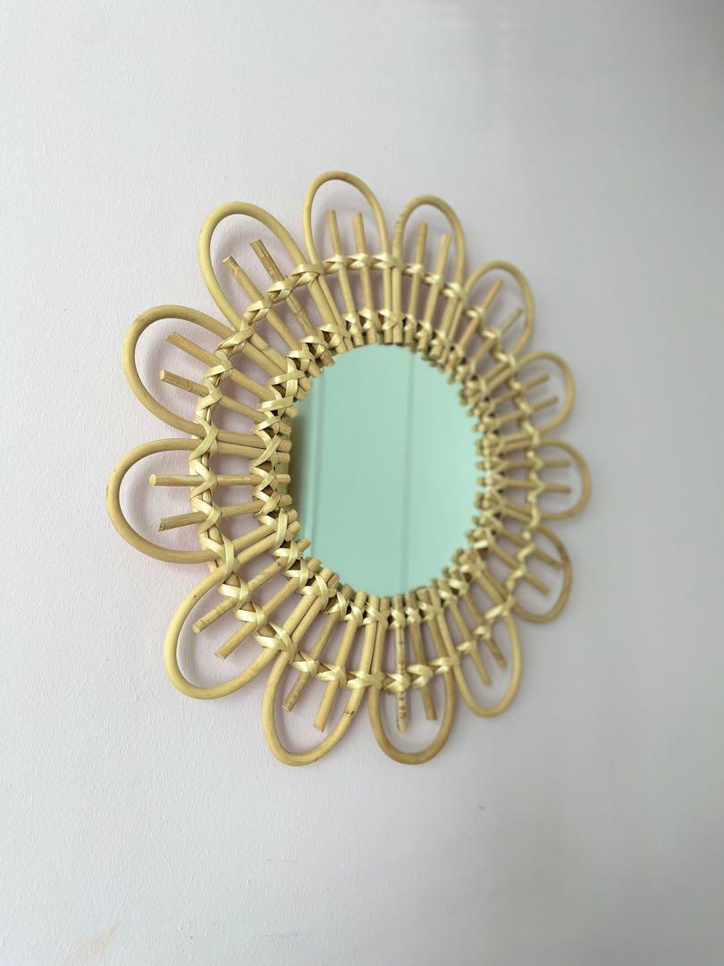 Decorative cane/ rattan mirror, Furniture & Home Living, Home Decor ...