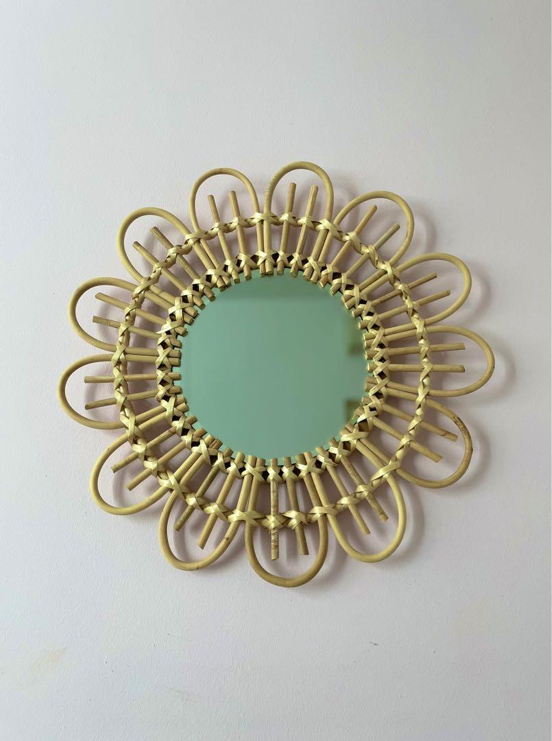 Decorative cane/ rattan mirror, Furniture & Home Living, Home Decor ...