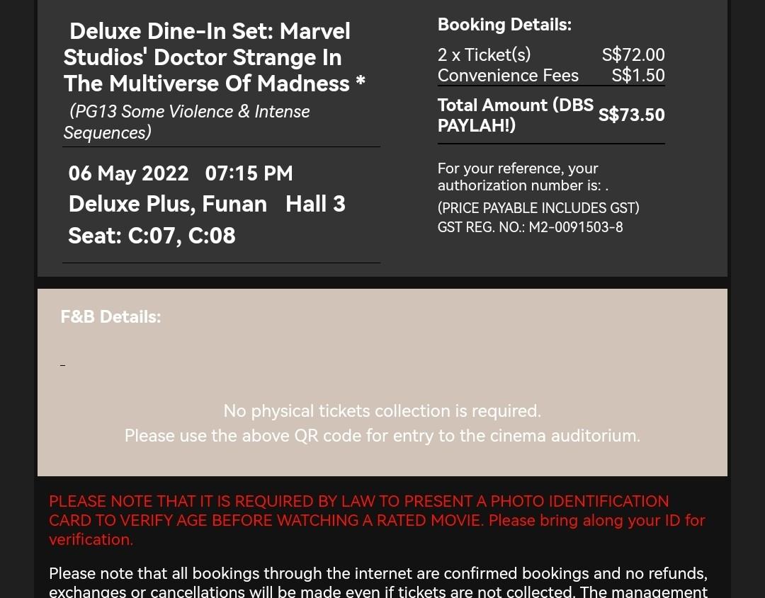 [6 May, 7:15pm, 2 tickets]Doctor Strange Multiverse Of Madness @Deluxe ...