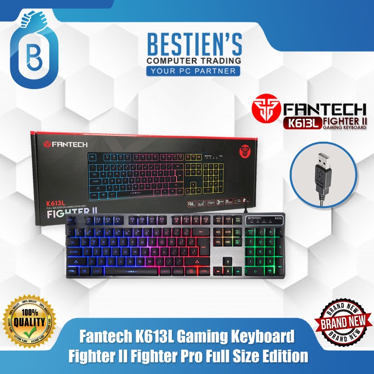 Fantech K613L Gaming Keyboard Fighter II Fighter Pro Full Size Edition ...