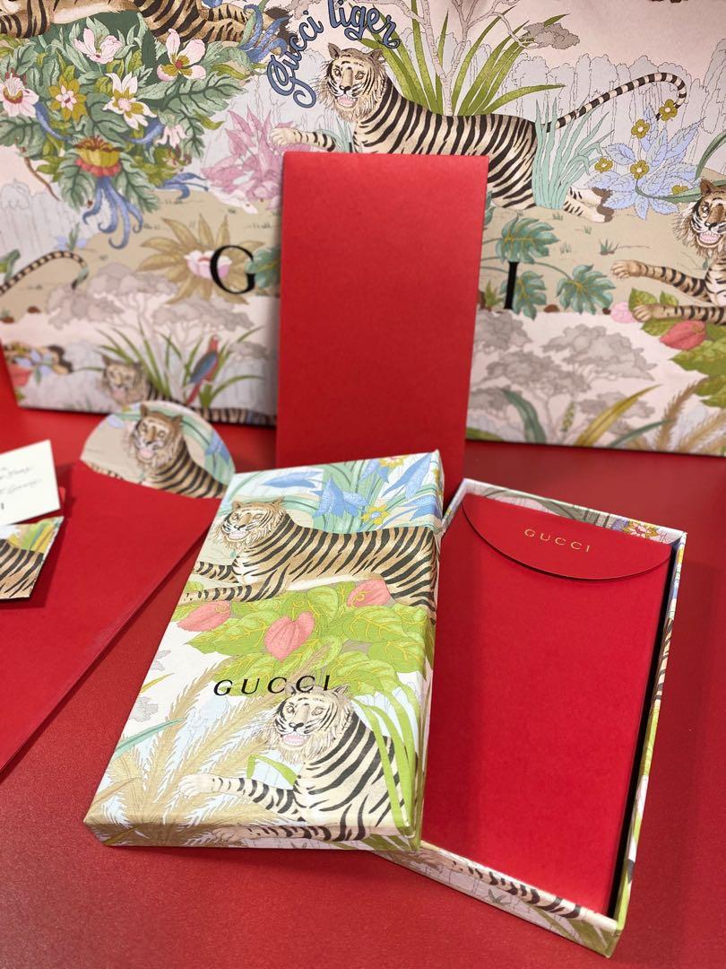 GUCCI ang pow red packet & paper bag - Year of the Tiger 2022, Hobbies ...