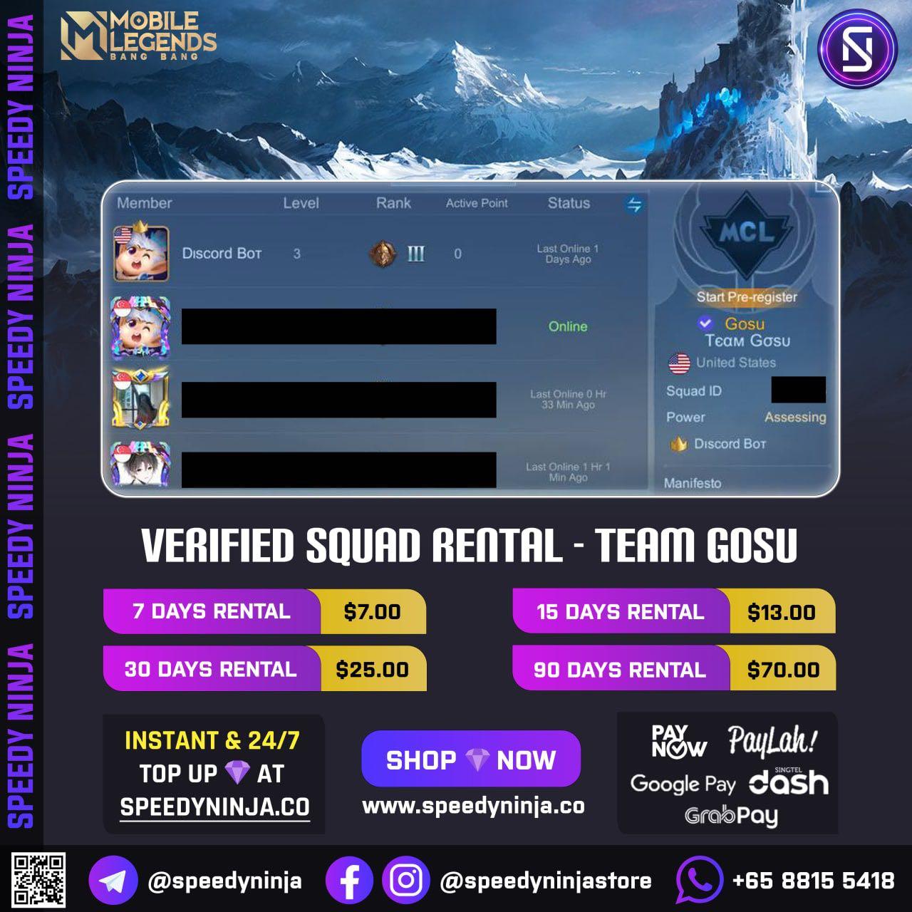 MLBB Verified Squad Rental | Squad Rental | Mobile Legends Diamond ...