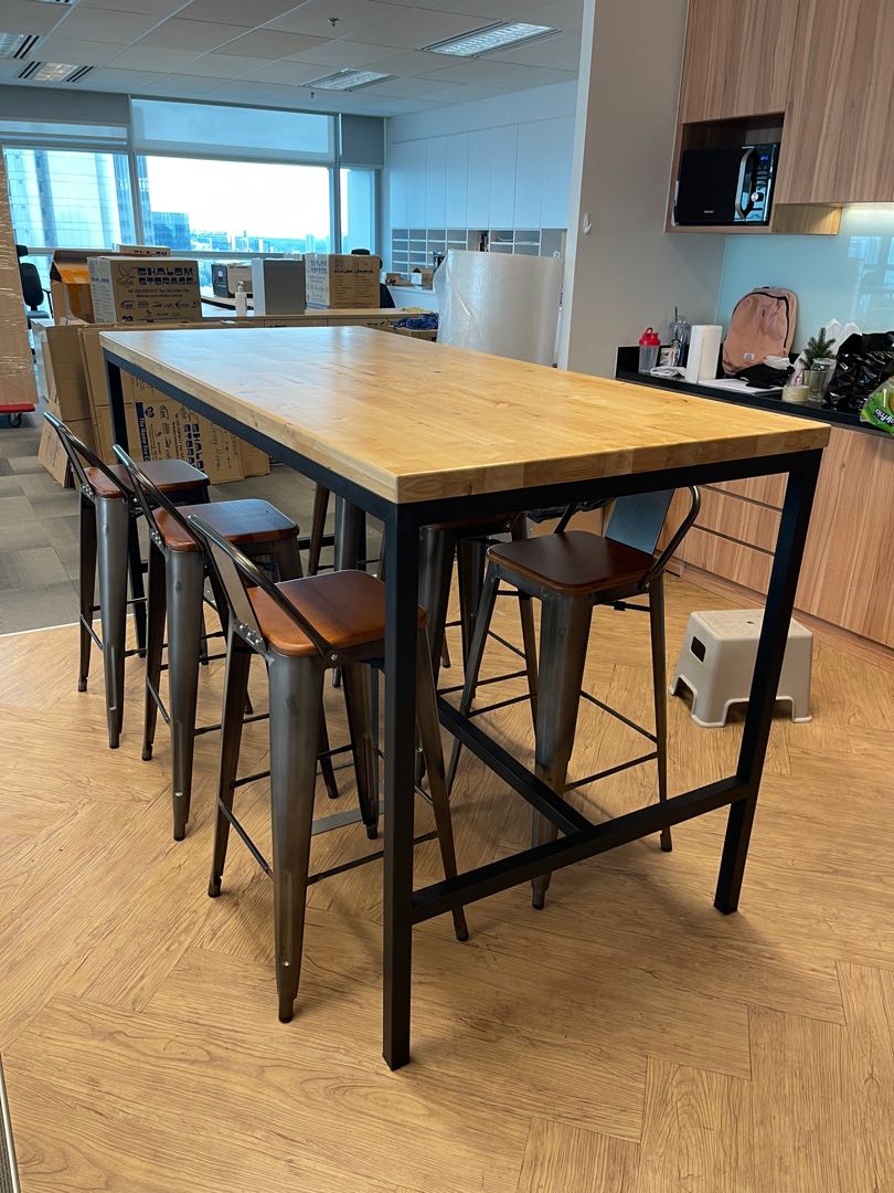 Nice Pantry Table with 6 Chairs for Office or Bar use, Furniture & Home ...