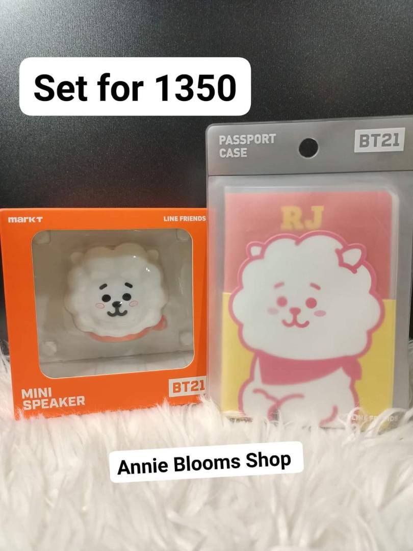 Official BT21 RJ Mini Bluetooth Speaker+ Passport Case Set, Hobbies ...