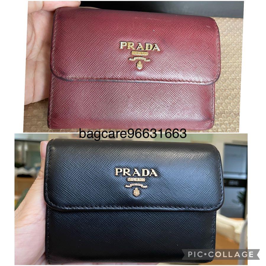 Prada wallet recolor to black, Luxury, Bags & Wallets on Carousell