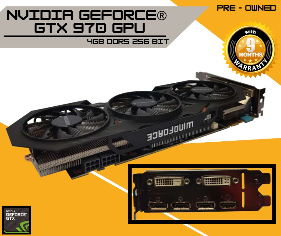 Pre-owned Nvidia GeForce GTX 970 GPU 4GB DDR5 256 BIT, Computers & Tech ...