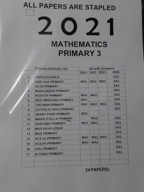PRIMARY 3 PAST YEAR EXAM PAPERS, Hobbies & Toys, Books & Magazines ...