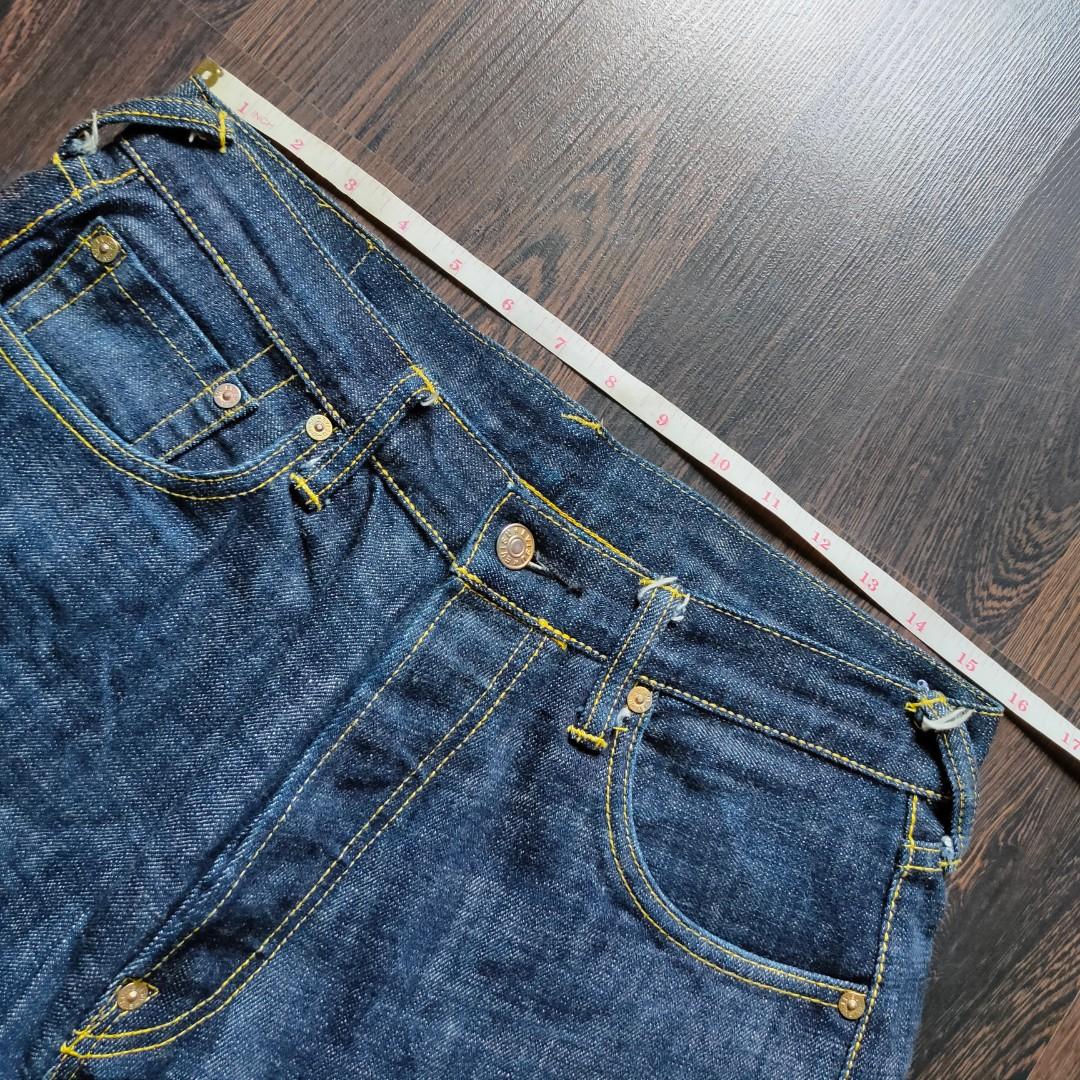 RARE EVISU JAPAN DAICOCK GOLD NO.2 | Selvedge Jeans Lot 0001, Men's Fashion, Activewear on Carousell