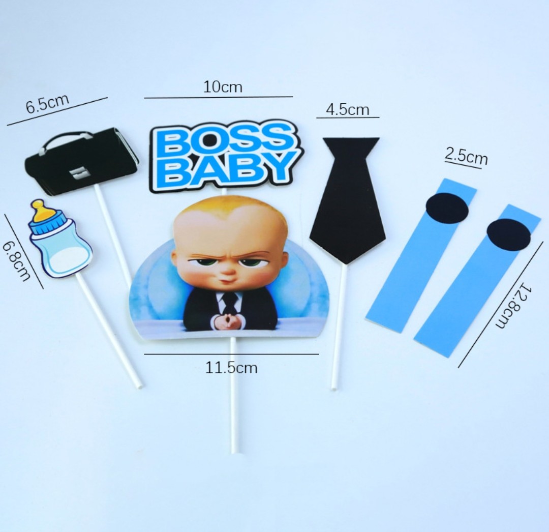 [Ready Stock] BOSS BABY Paper card Cake toppers ., Hobbies & Toys ...