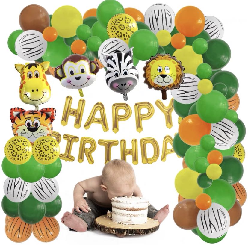 (Ready Stock)Jungle theme Birthday Decor Set, Hobbies & Toys ...