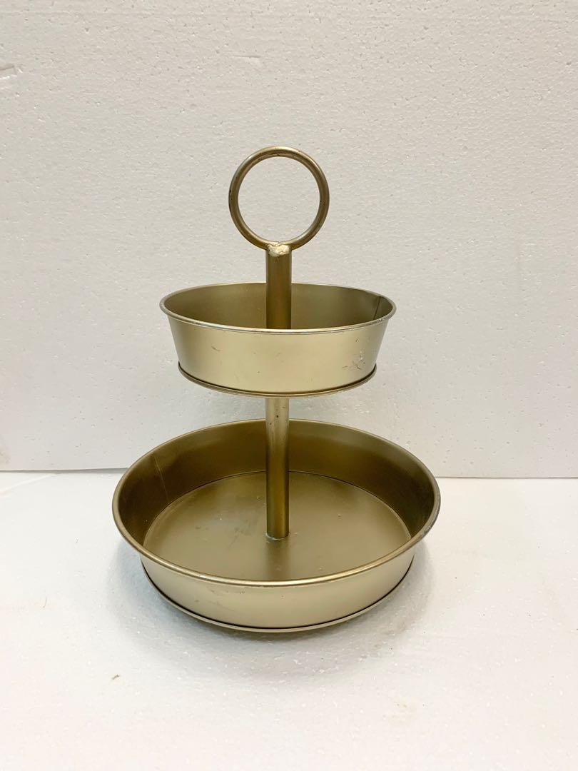 Rustic gold 2 tier tray, Furniture & Home Living, Home Decor, Other ...