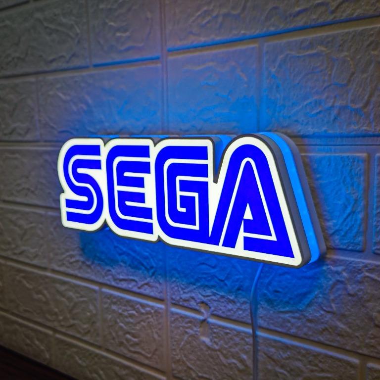 SEGA LOGO 3D 打印 LED 燈箱 小夜燈 檯燈 Game房 擺設 [USB 供電，可調光], 電子遊戲, 遊戲機配件, 遊戲週邊 ...
