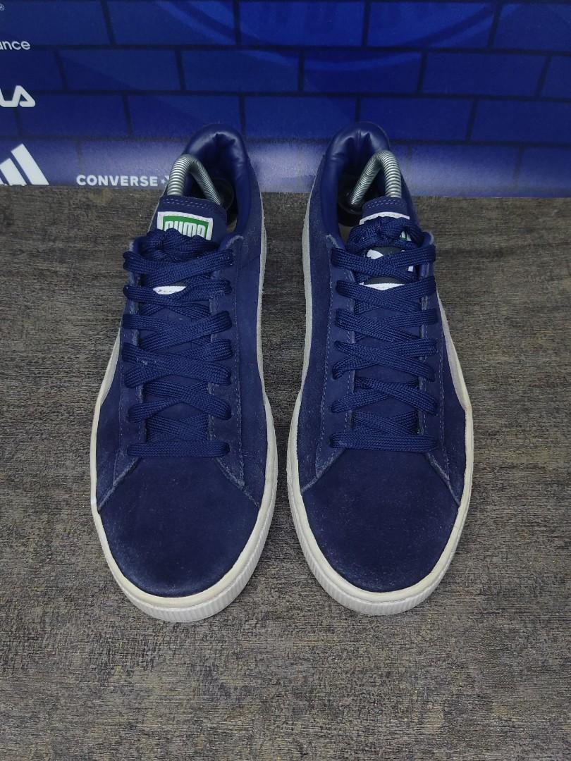Sepatu Second Puma Suede Classic Navy White Original, Fesyen Pria ...