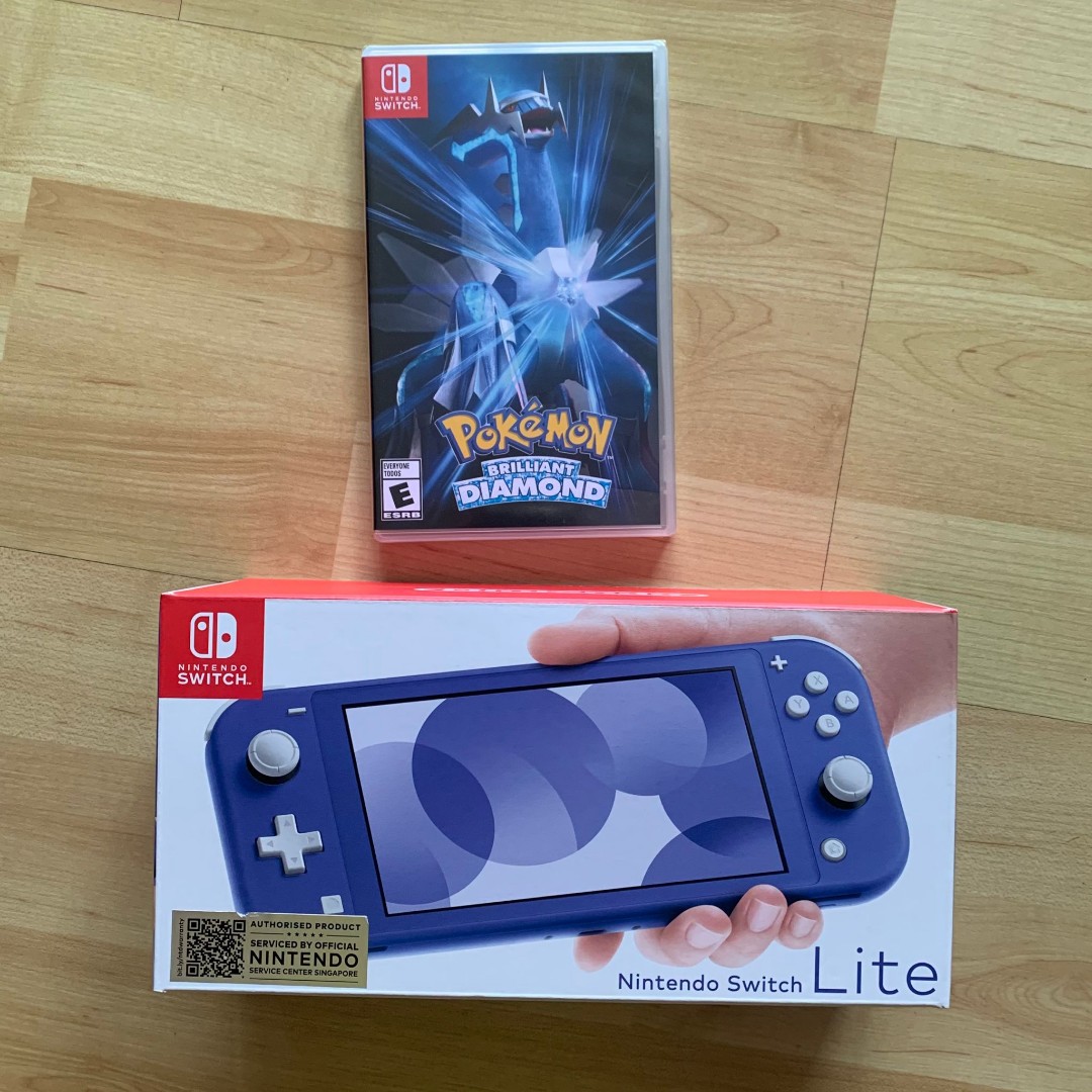 Switch lite + Pokemon Brilliant Diamond, Video Gaming, Video Game ...