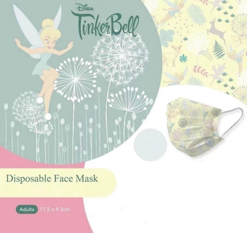 Tinkerbell 3 ply mask, Health & Nutrition, Face Masks & Face Shields on ...