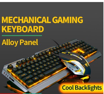 V1 Gaming Keyboard and Mouse Combo Wired LED RGB Backlit 104 Keys USB ...