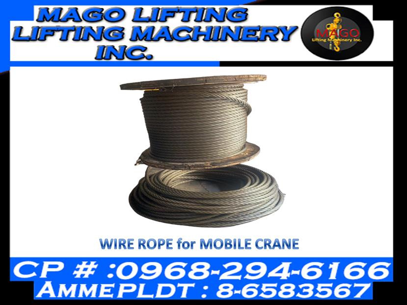 WIRE ROPE for MOBILE CRANE, Commercial & Industrial, Construction Tools ...