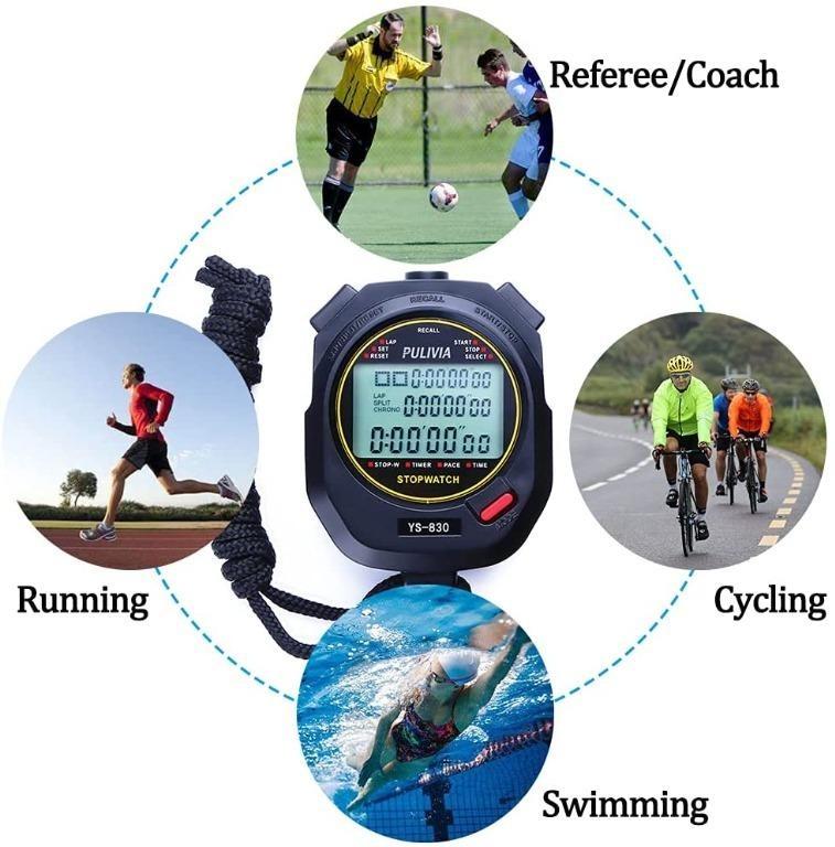 X6047 PULIVIA Sports Stopwatch Timer Lap Split Memory Digital Stopwatch, Countdown Timer Pace ...