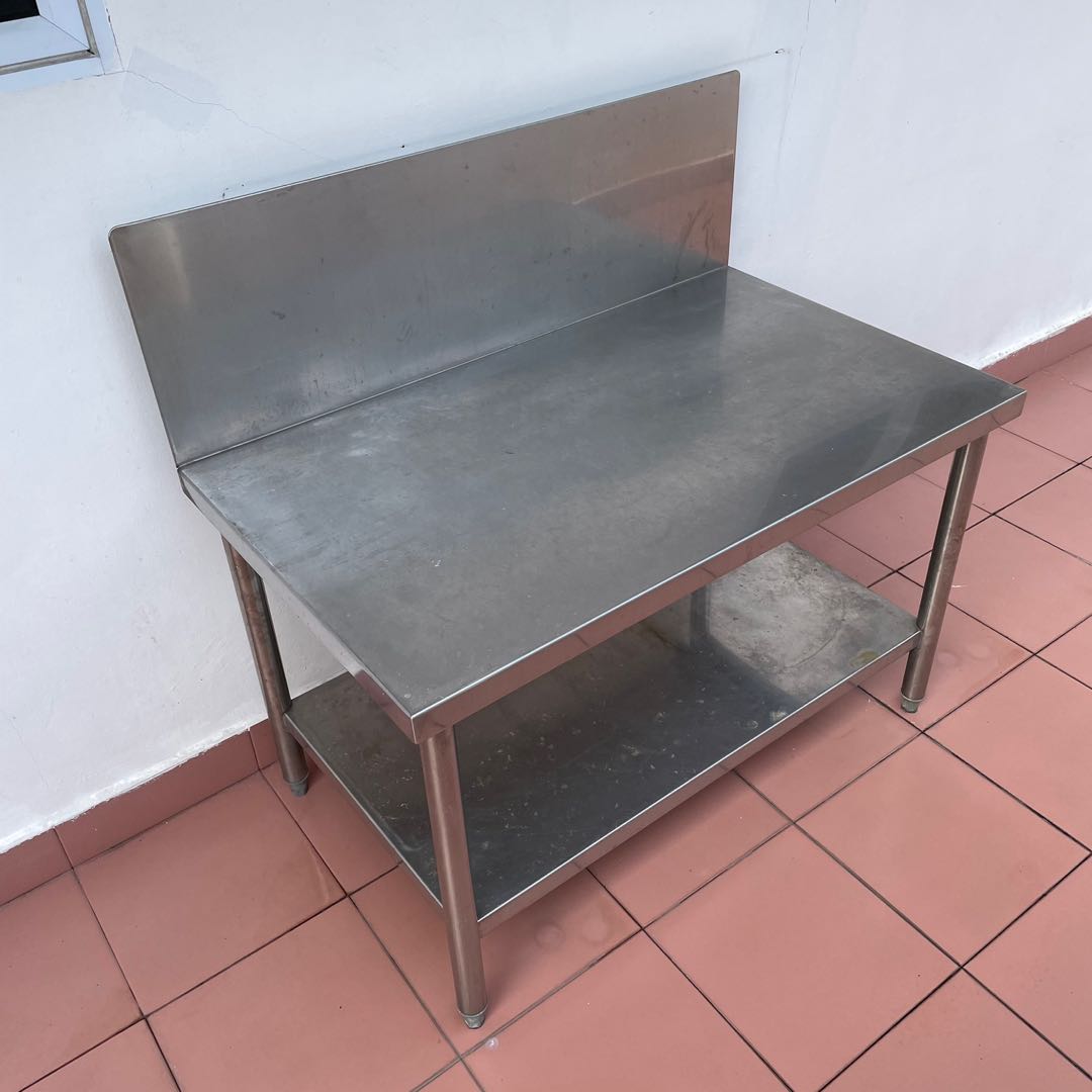 2 Tier Stainless Steel table, Furniture & Home Living, Kitchenware ...
