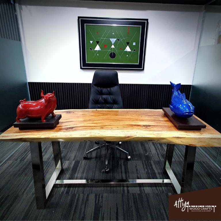 Acacia Live Edge Desk Office Table (Prices Vary), Furniture & Home ...