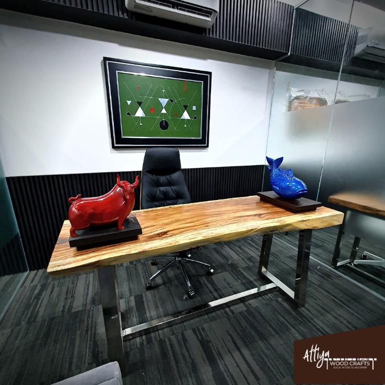 Acacia Live Edge Desk Office Table (Prices Vary), Furniture & Home ...