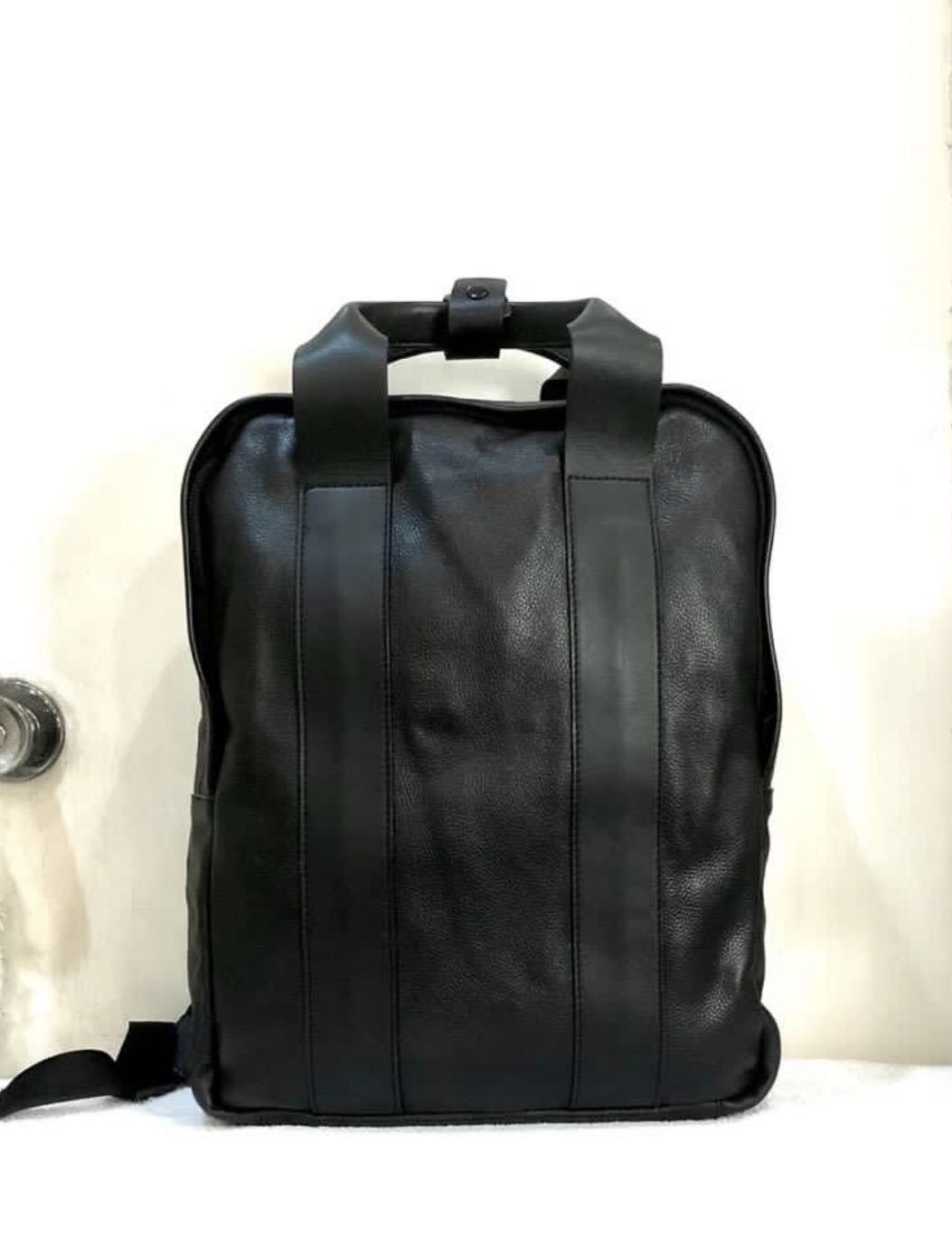 AUTHENTIC COS BLACK LEATHER LAPTOP BAG/BACKPACK, Luxury, Bags & Wallets ...