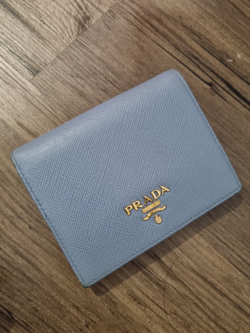 Authentic Prada Wallet in blue, Women's Fashion, Bags & Wallets ...