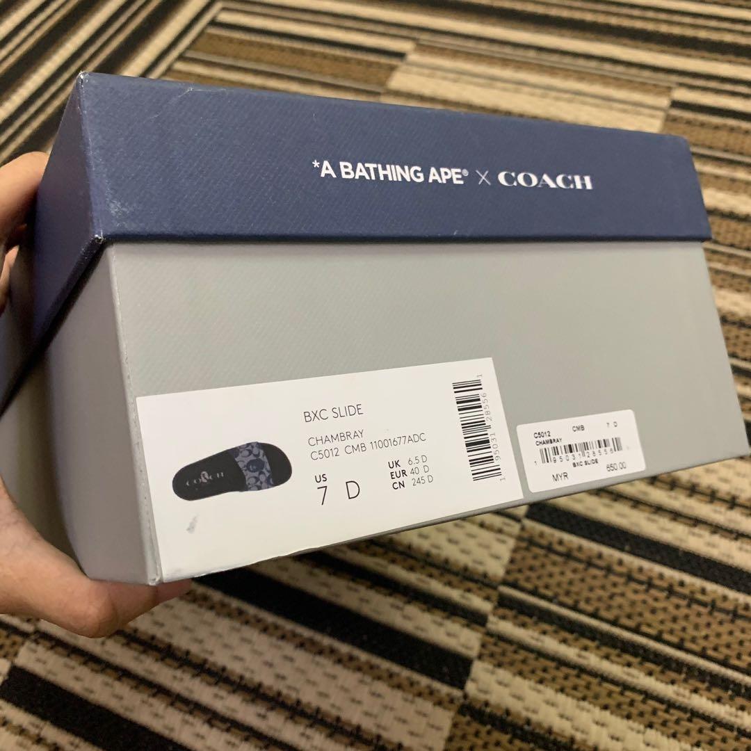 Bape x Coach Slides, Men's Fashion, Footwear, Flipflops and Slides on ...