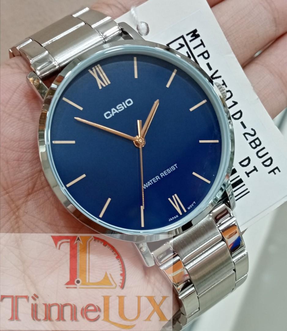 Casio Mens Silver MTP-VT01D-2B, Men's Fashion, Watches & Accessories, Watches on Carousell