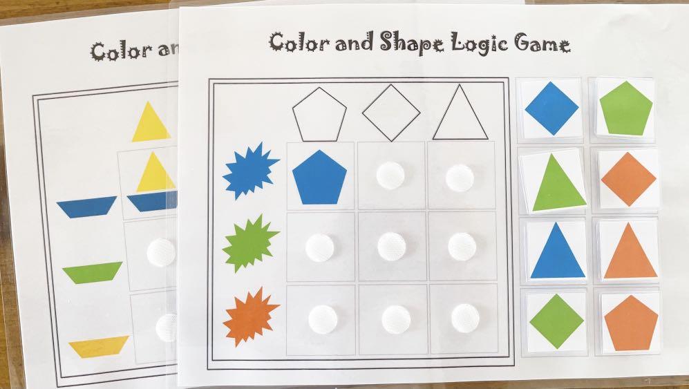 Color and Shape Logic Game, Hobbies & Toys, Toys & Games on Carousell