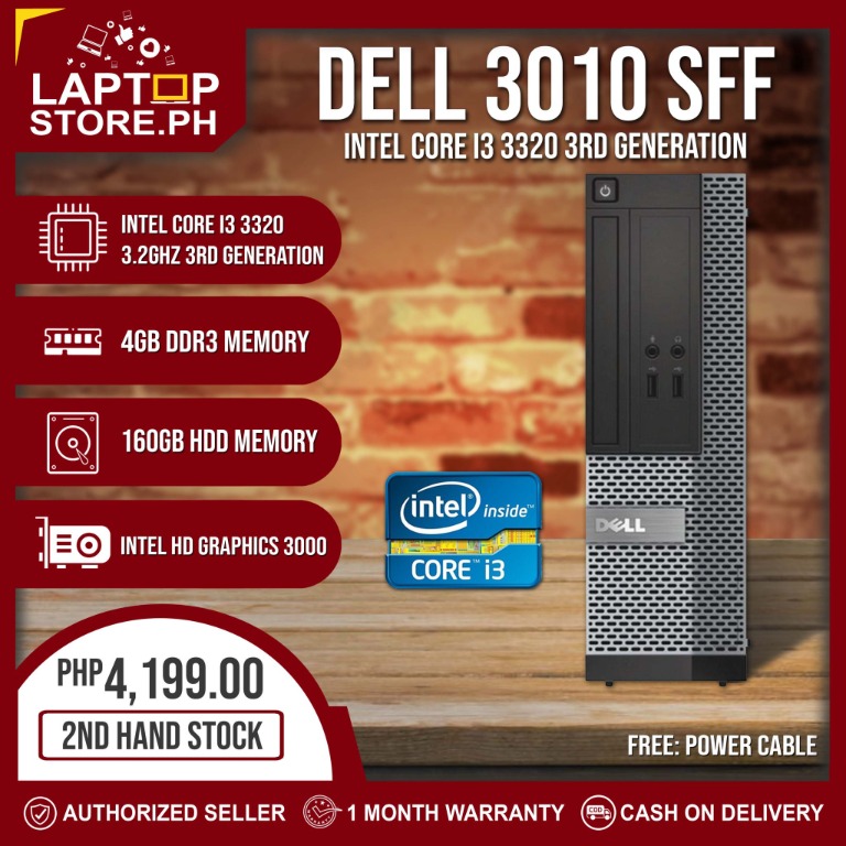 Computer Desktop DELL 3010 SFF Intel Core i3 3220 3.20Ghz 4gb 160gb ...