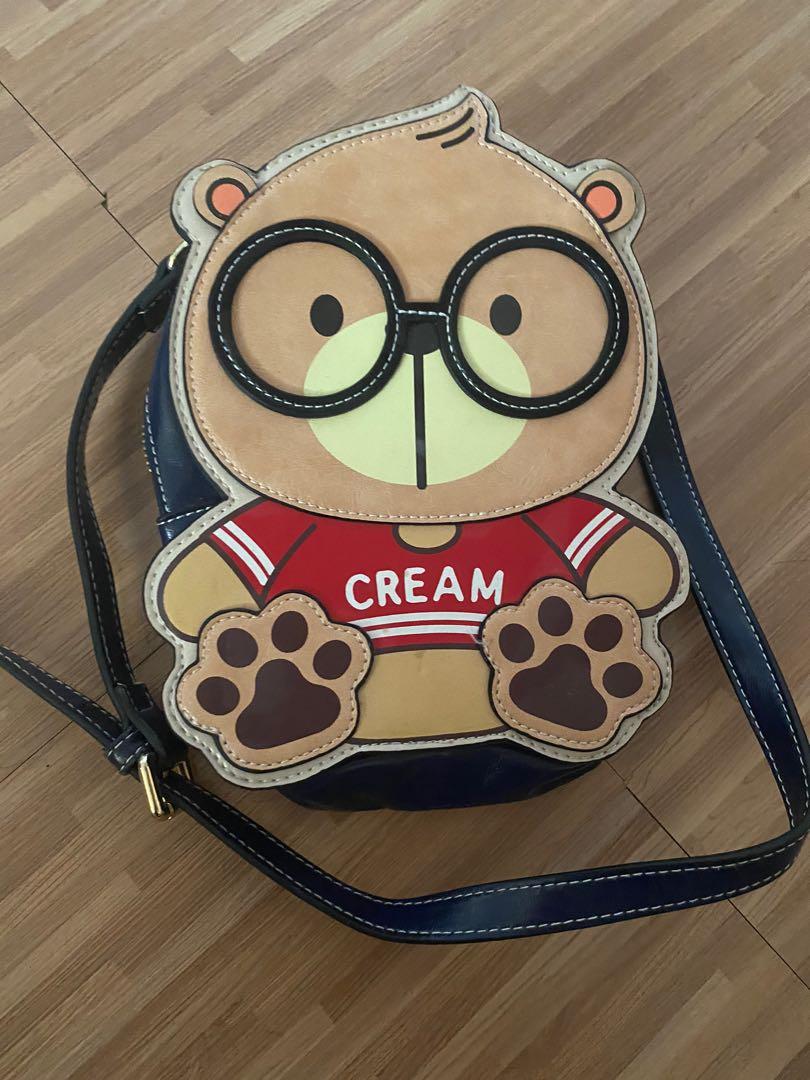 Cream bear Sling Bag, Men's Fashion, Bags, Sling Bags on Carousell