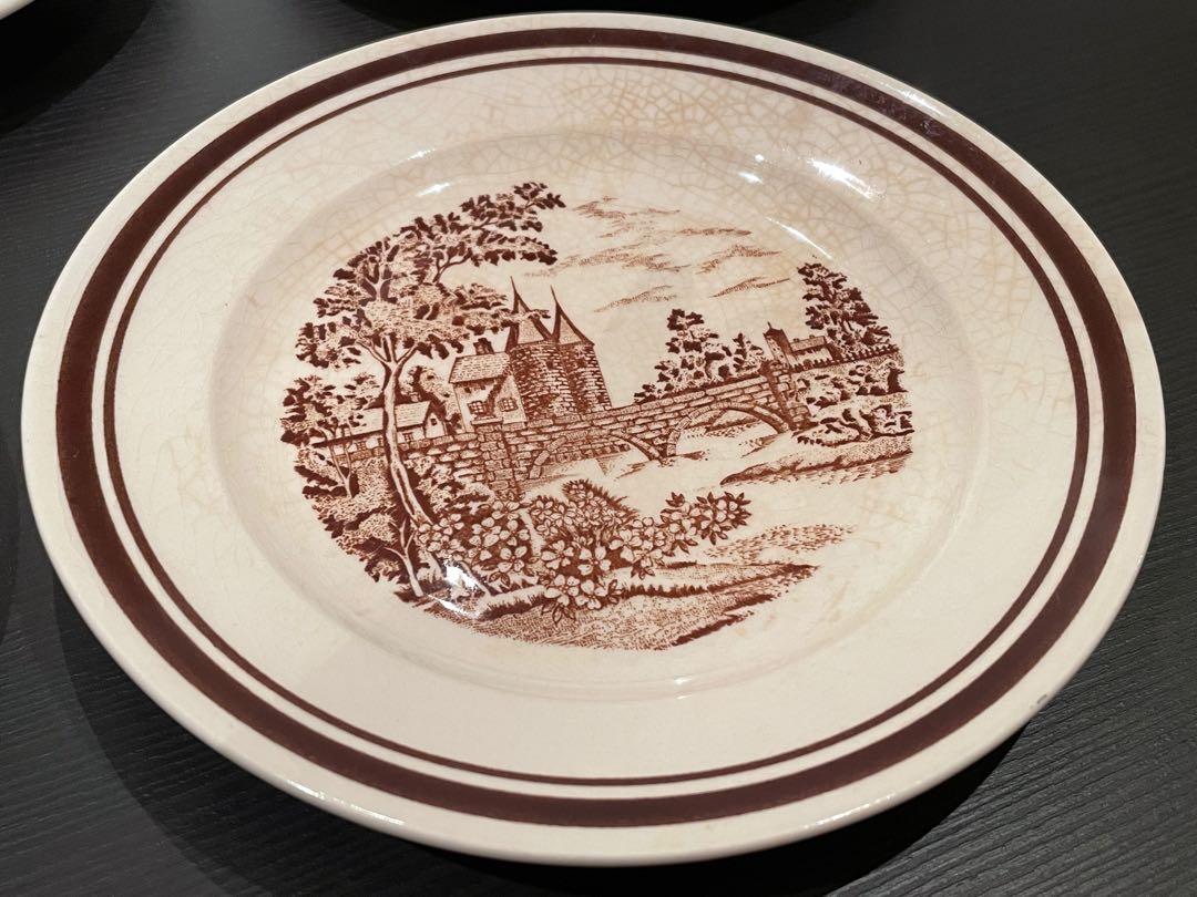 European Castle Illustrated Plates (4ea), Furniture & Home Living ...