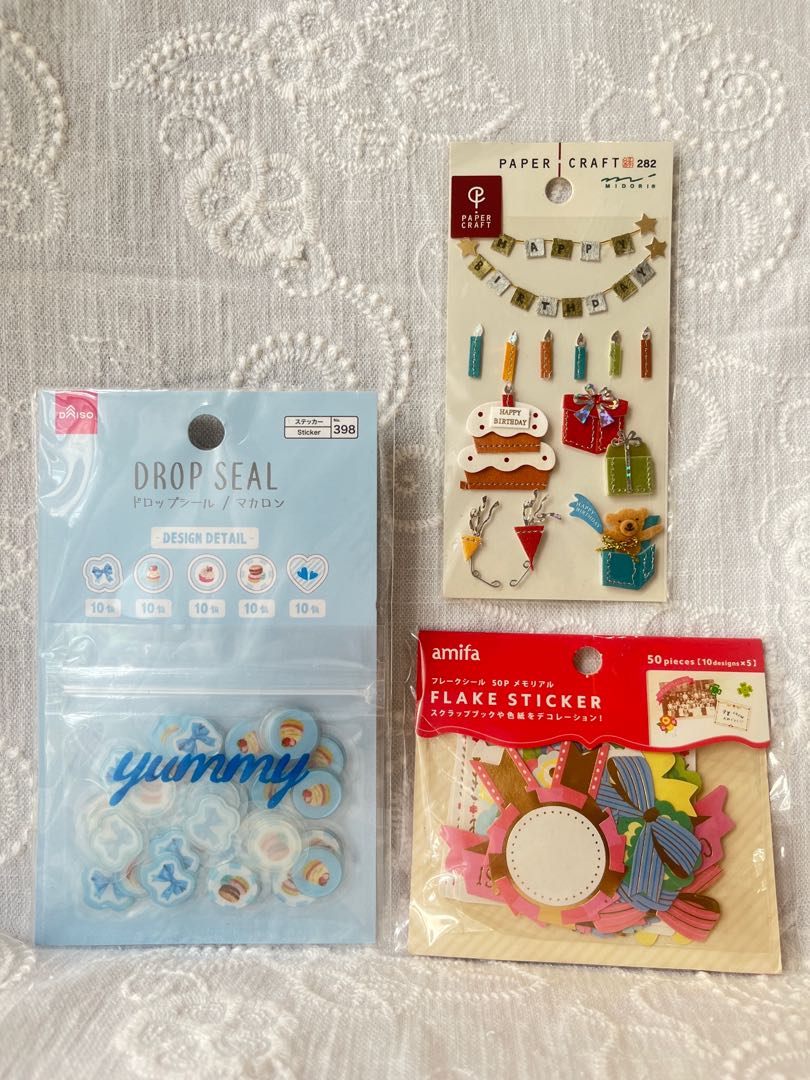 Flake sticker & happy birthday paper craft stickers, Hobbies & Toys ...