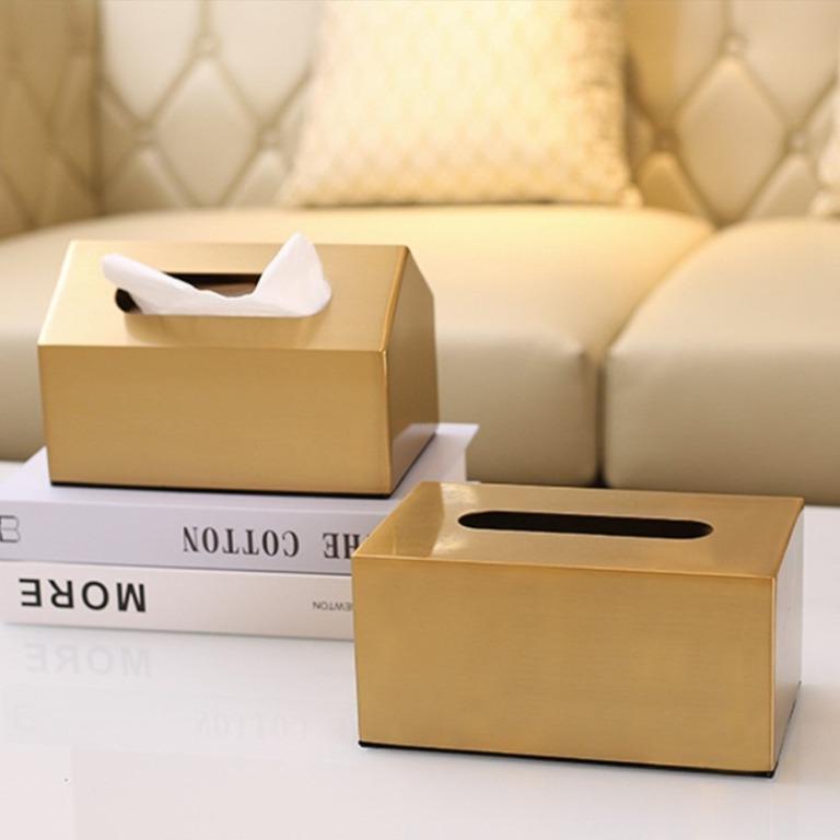 Golden Metal Decorative Serving Tissue Box North Europe Style Victorian ...