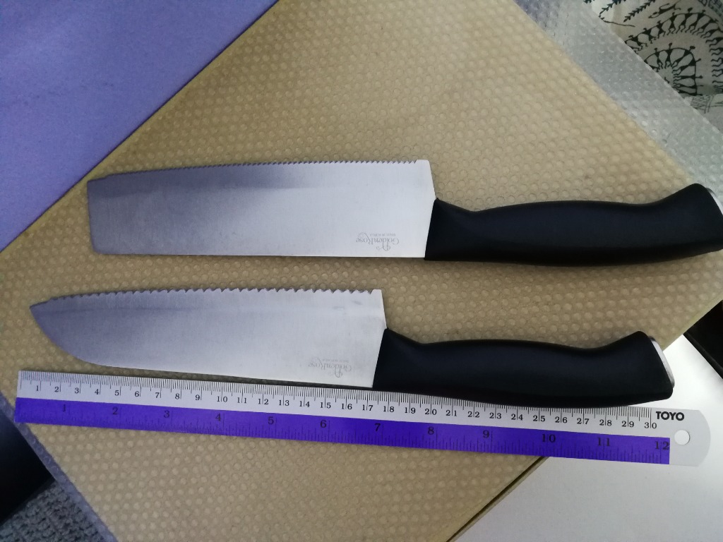 Golden Rose Knife Set (Chef + Cleaver) (Made in Korea) + free 'Bamboo ...