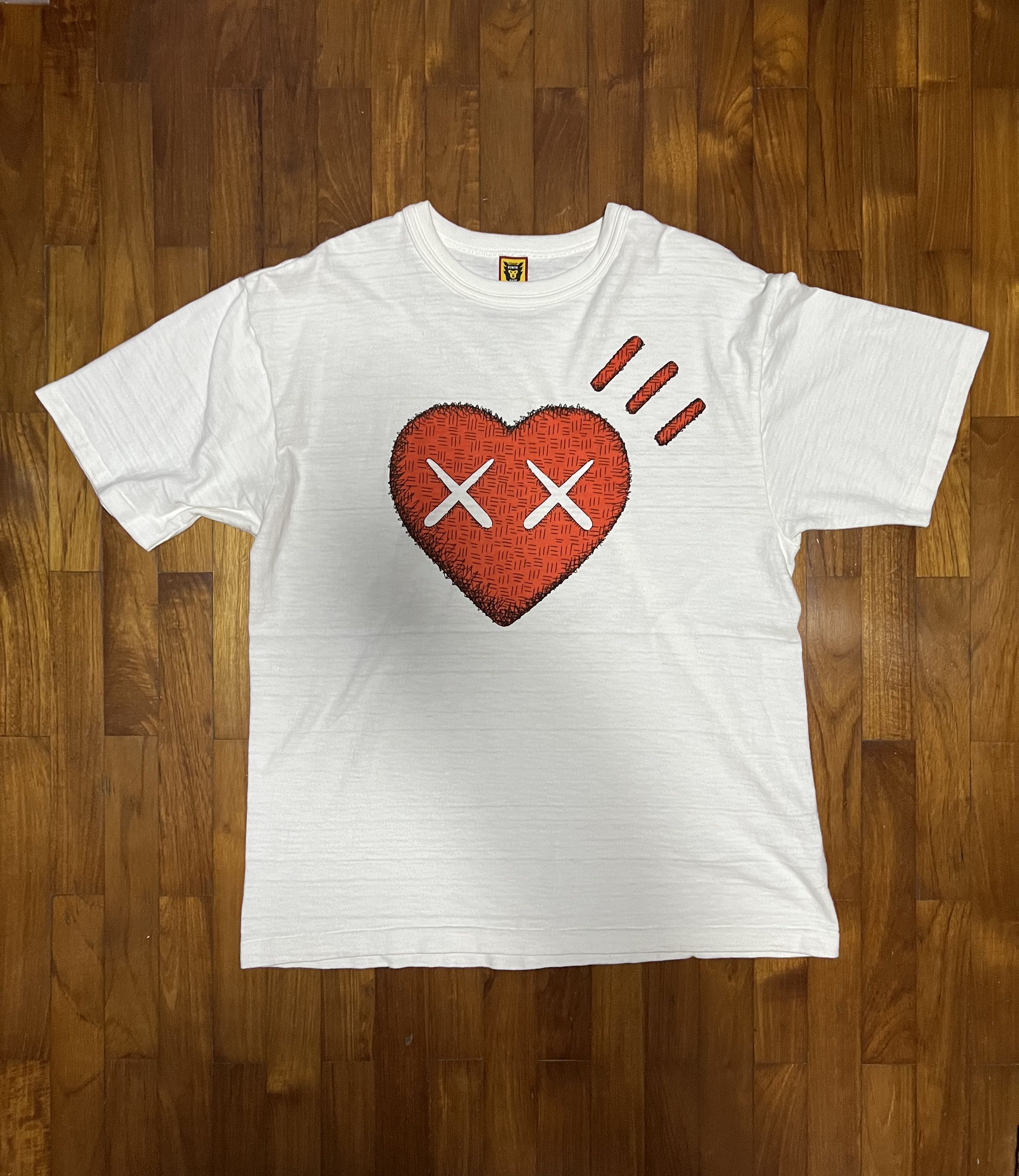 [XL] Human Made Kaws Heart Tee, Men's Fashion, Tops & Sets, Tshirts ...